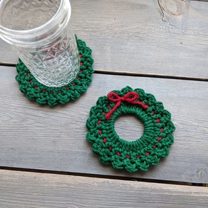 Christmas Wreath Crochet Coaster Pattern - Etsy