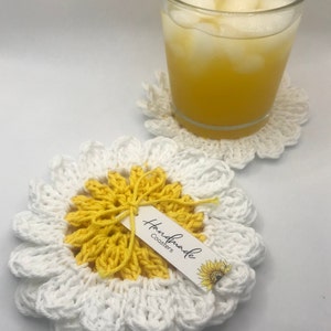 Double Treble Daisy Crochet Coaster Pattern / Daisy Coaster Pattern ...