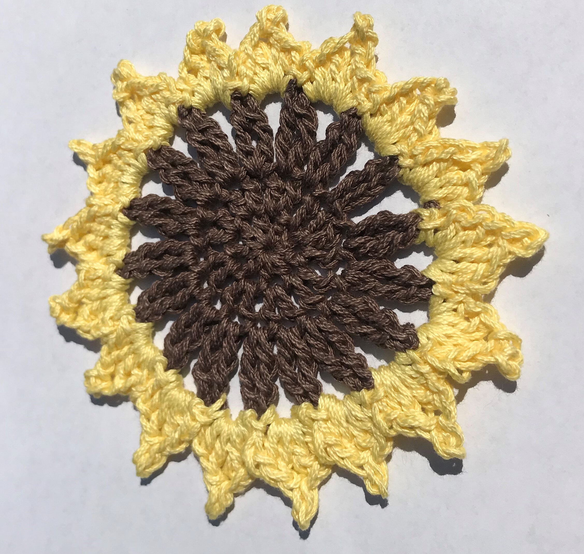 Crochet Sunflower Coaster Pattern - Etsy