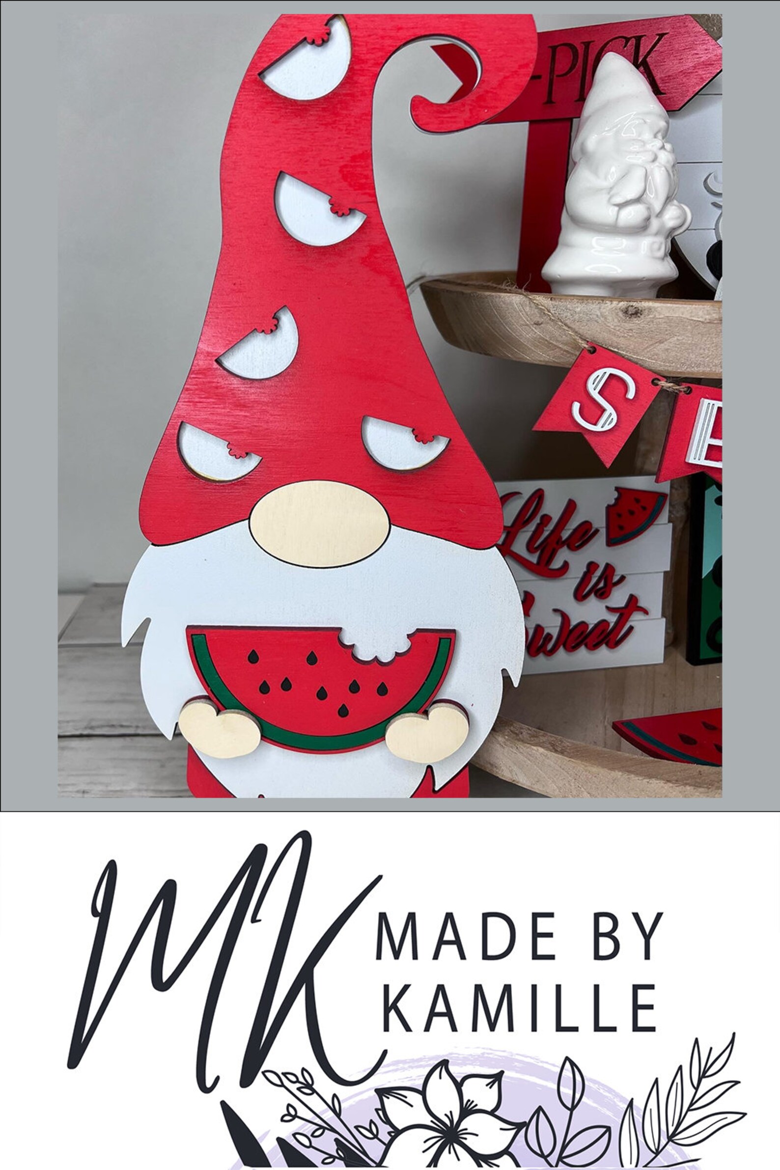 Summer Watermelon Gnome Decor / Summer Gnome / Summer Gnome Wall ...