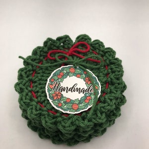 Christmas Wreath Crochet Coaster Pattern - Etsy