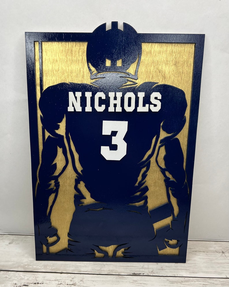 Personalized Football Sign With Name and Number. Custom | Etsy