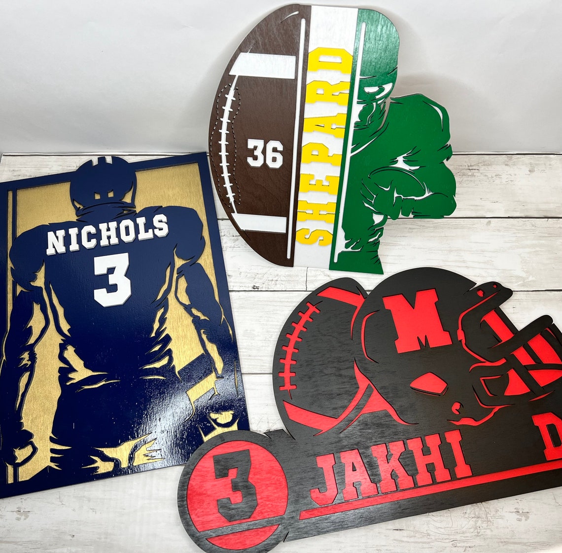 Personalized Football Sign With Name and Number. Custom | Etsy