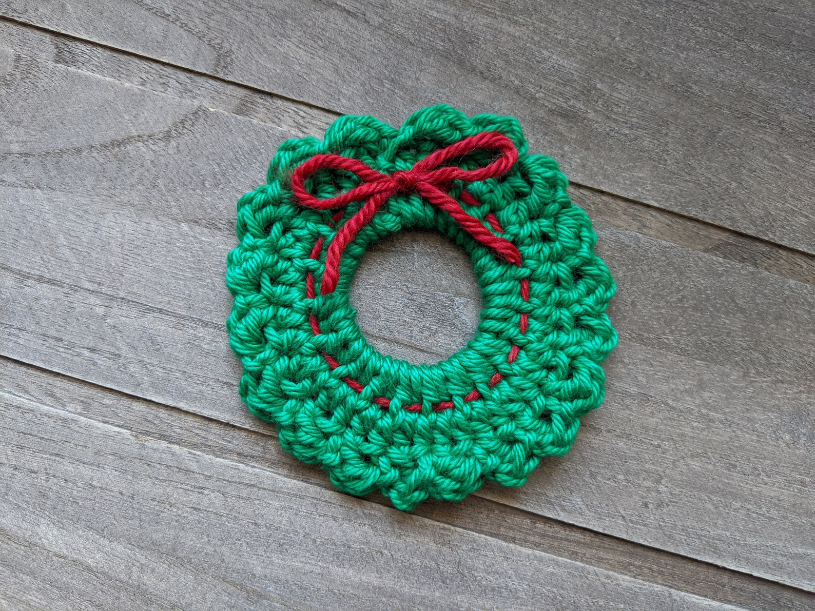 Christmas Wreath Crochet Coaster Pattern - Etsy