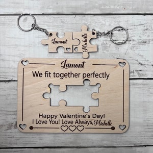 Valentine's Day Card and Key Chain / Puzzle Key Chain / Valentine's Day ...