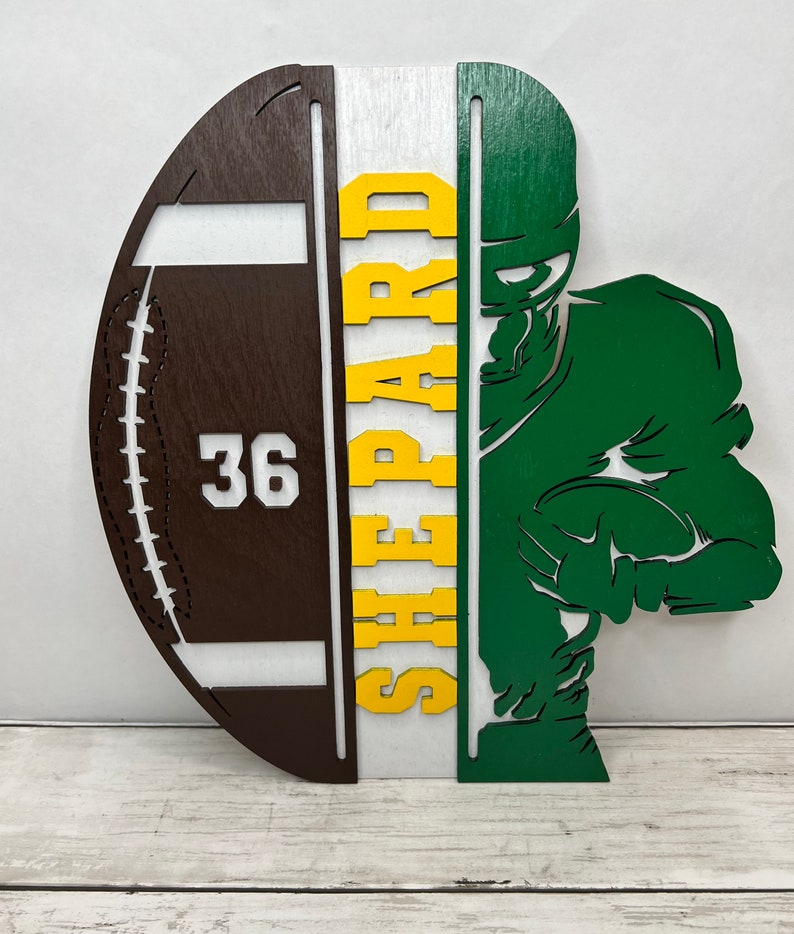 Personalized Football Sign With Name and Number. Custom | Etsy