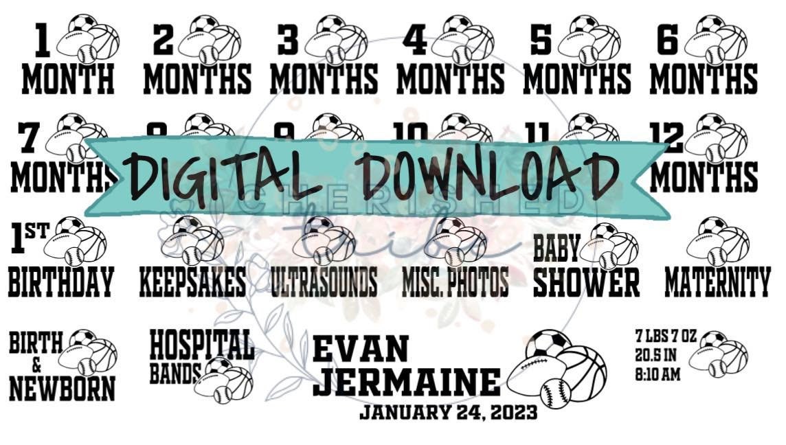 Sports - DIGITAL FILES | Photo Box Labels | Memory Box Stickers | SVG ...