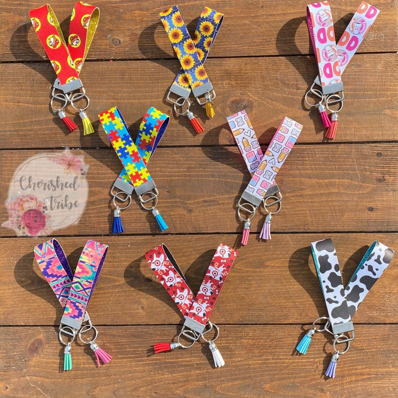 Faux Leather Keychain - Etsy