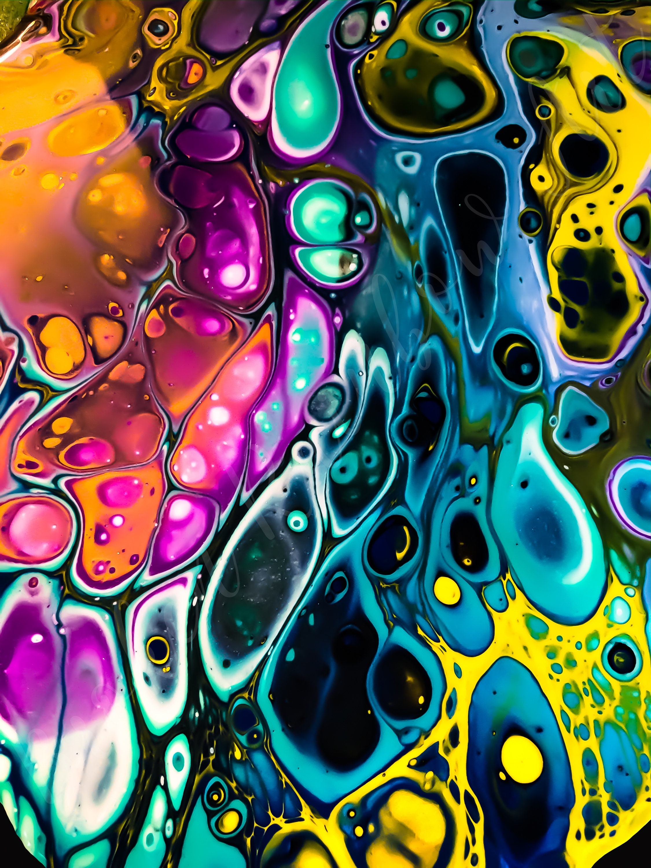 Acrylic Art & Collectibles Colorful Psychedelic Paint Pour etna.com.pe