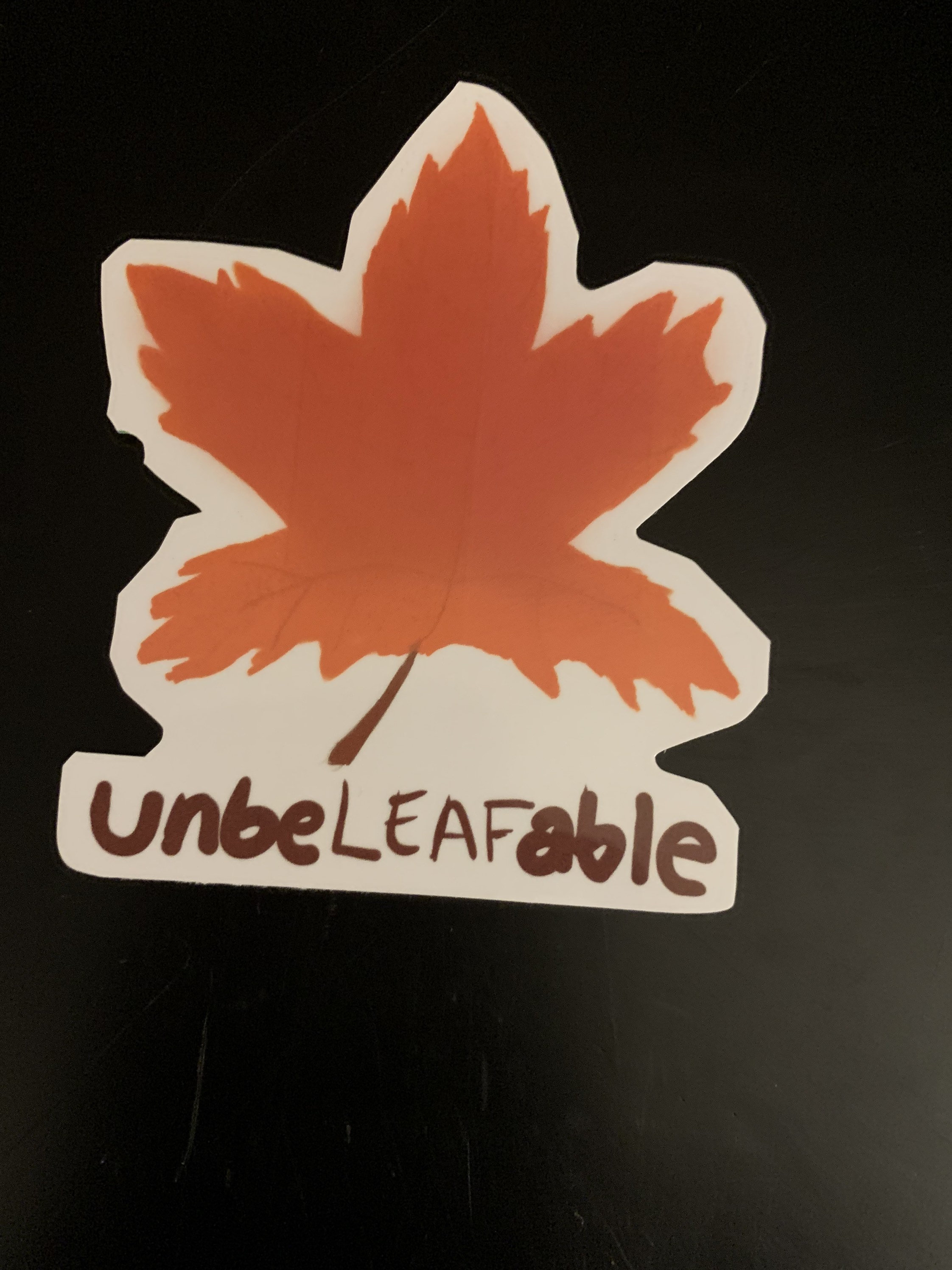 UnbeLEAFable Fall Leaf Pun 4 inch Waterproof Sticker | Etsy