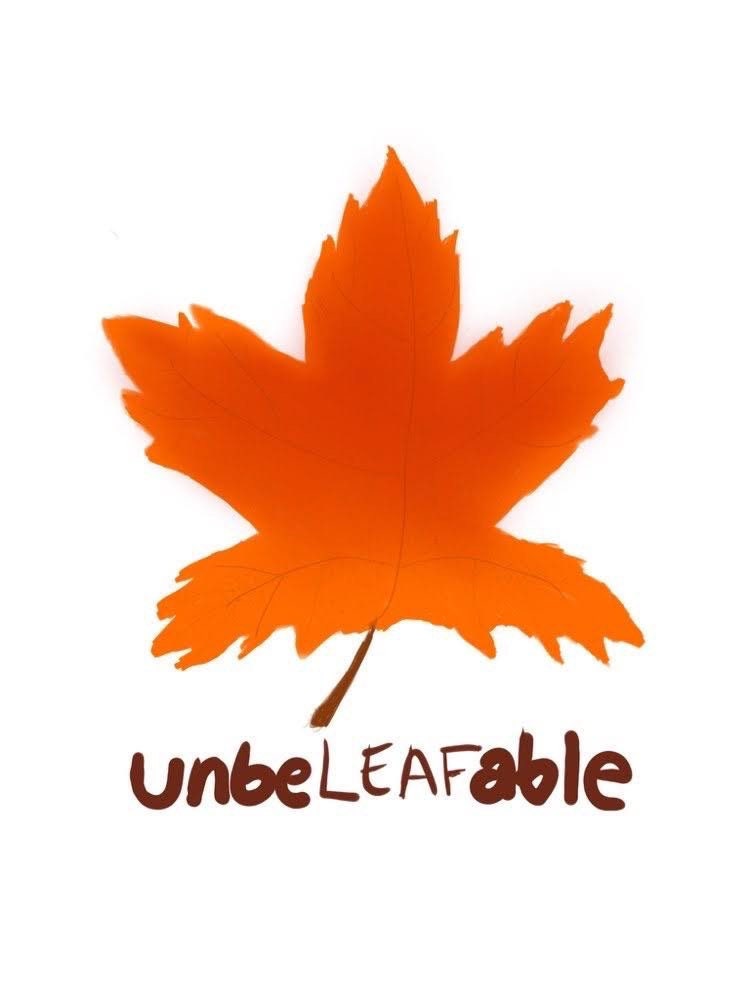 UnbeLEAFable Fall Leaf Pun 4 inch Waterproof Sticker | Etsy