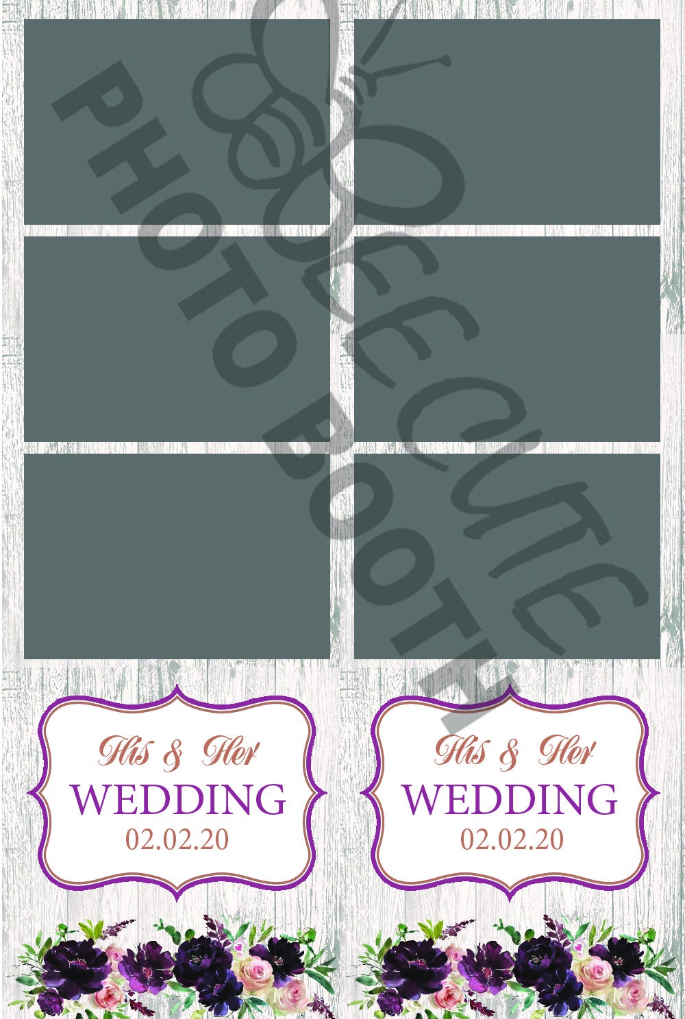 2x6 Wedding Photo Booth Template, Customized Layout Wedding Party Theme ...
