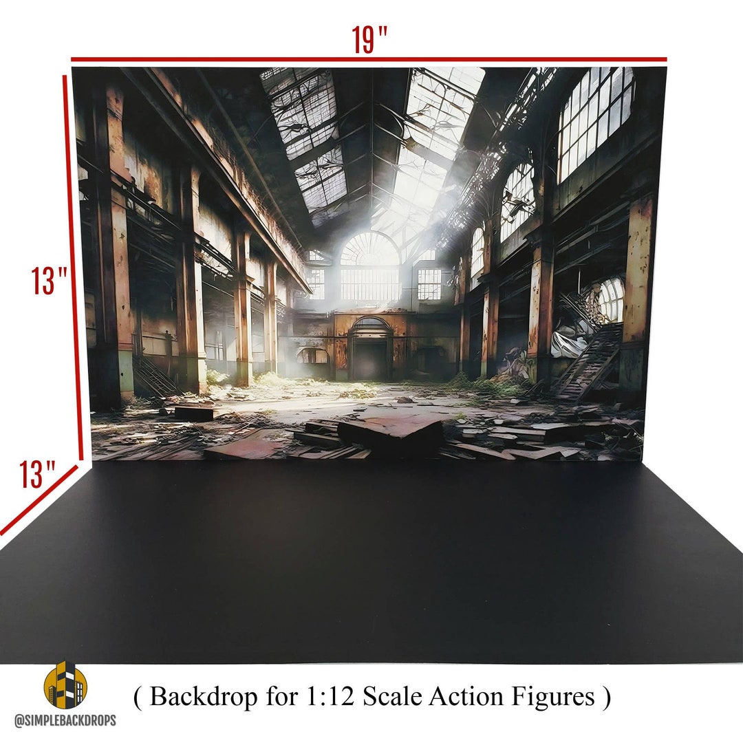 Abandoned Old Warehouse Backdrop / Diorama Size 13x19 for Action ...