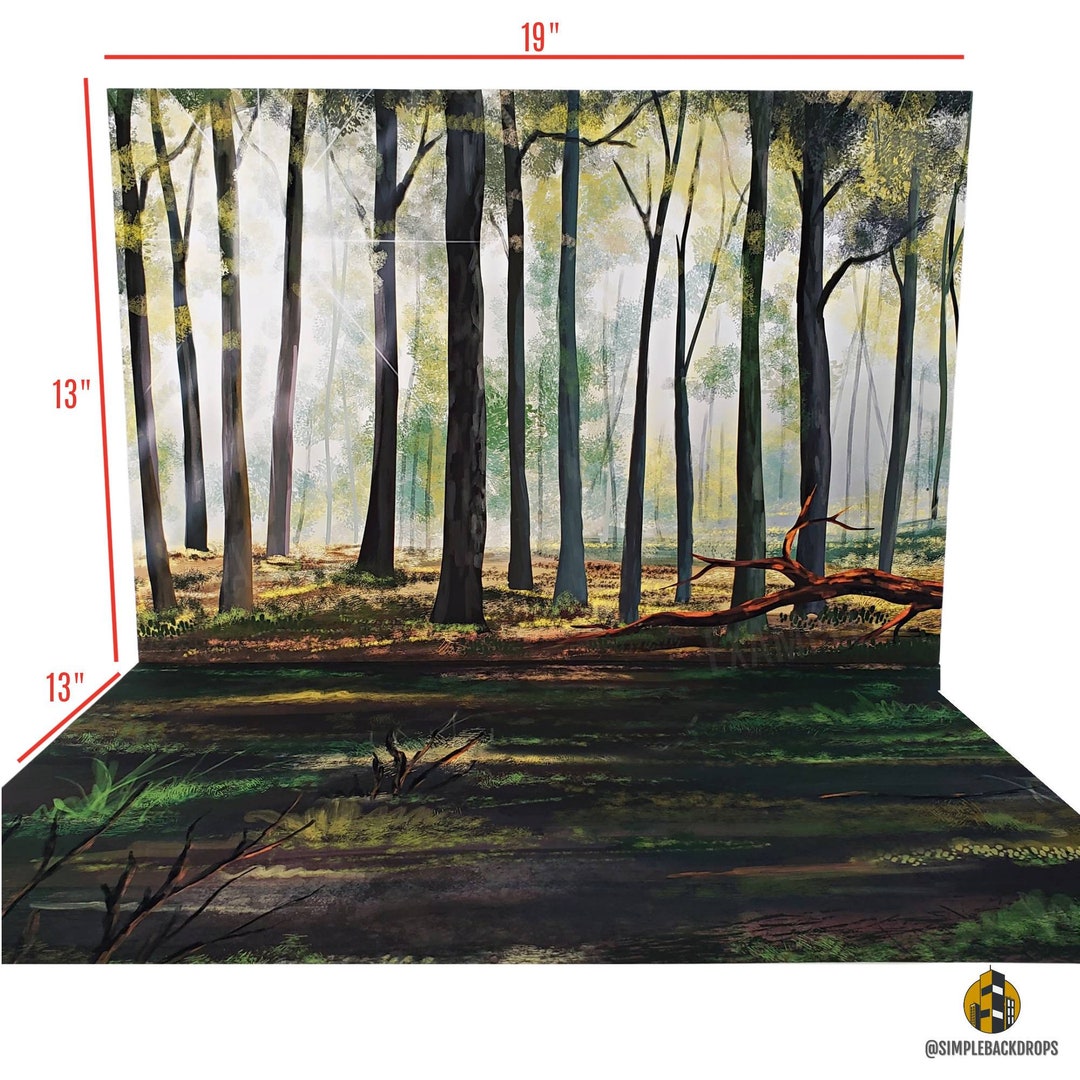 Day Forest Backdrop / Diorama Size 13x19 for Action Figures of 1:12 ...