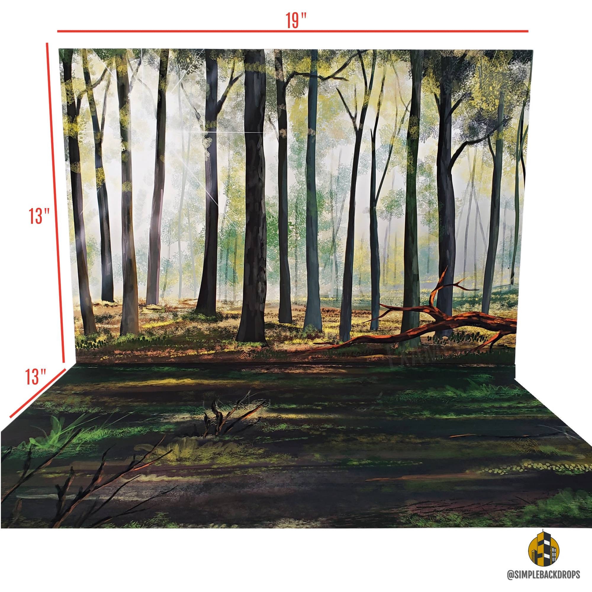 Day Forest Backdrop Diorama Size 13x19 For Action Figures Of 1 12