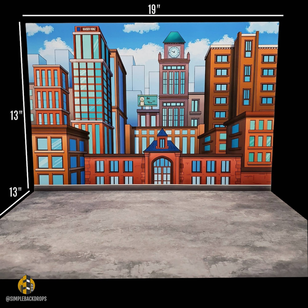 Cartoon Mountains Backdrop / Diorama Size 13x19 for Action Figures of 1 ...