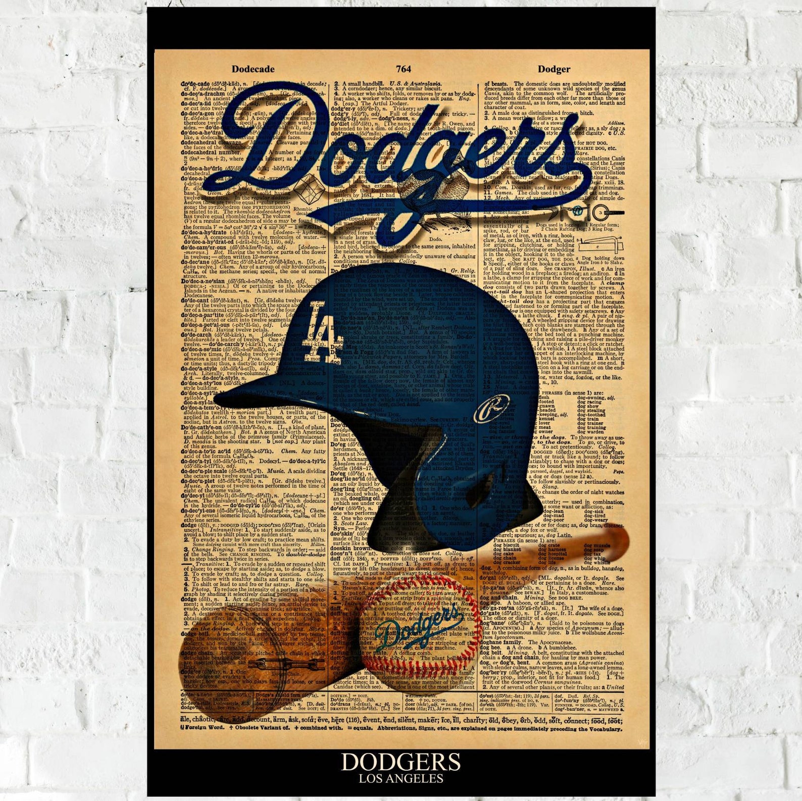 MLB Baseball Sports Los Angeles LA Dodgers Print / Poster size | Etsy