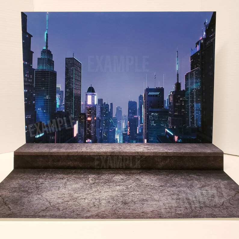 Backdrop Diorama For Action Figures City View Etsy