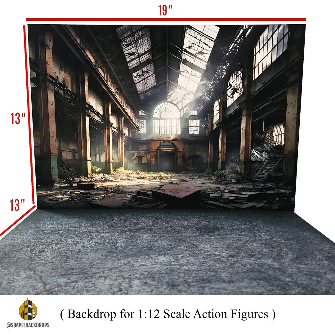 Abandoned Old Warehouse Backdrop / Diorama Size 13x19 for Action ...