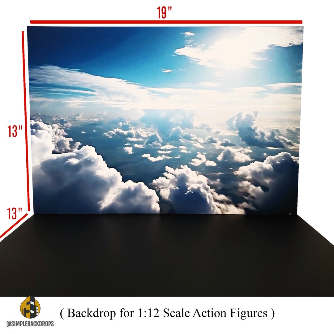 Sky Heaven Clouds Backdrop / Diorama Size 13x19 for Action Figures of 1 ...