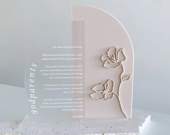 Godparent Plaque Double Layer Acrylic | Godparent Gift | Godparent ...