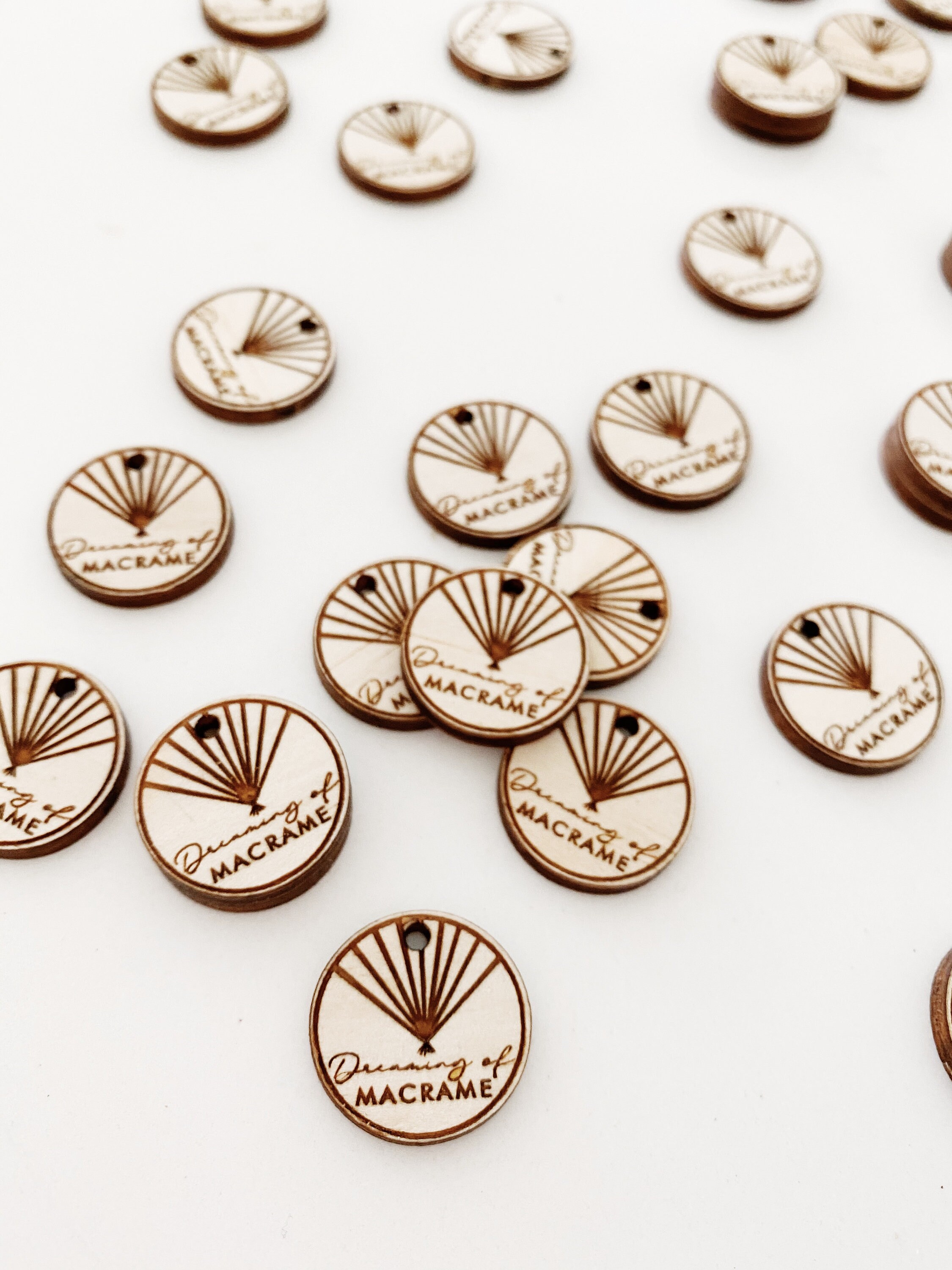 Custom Logo Wooden Tag 20mm 25mm 30mm 35mm 40mm-le Tag Business Logo ...