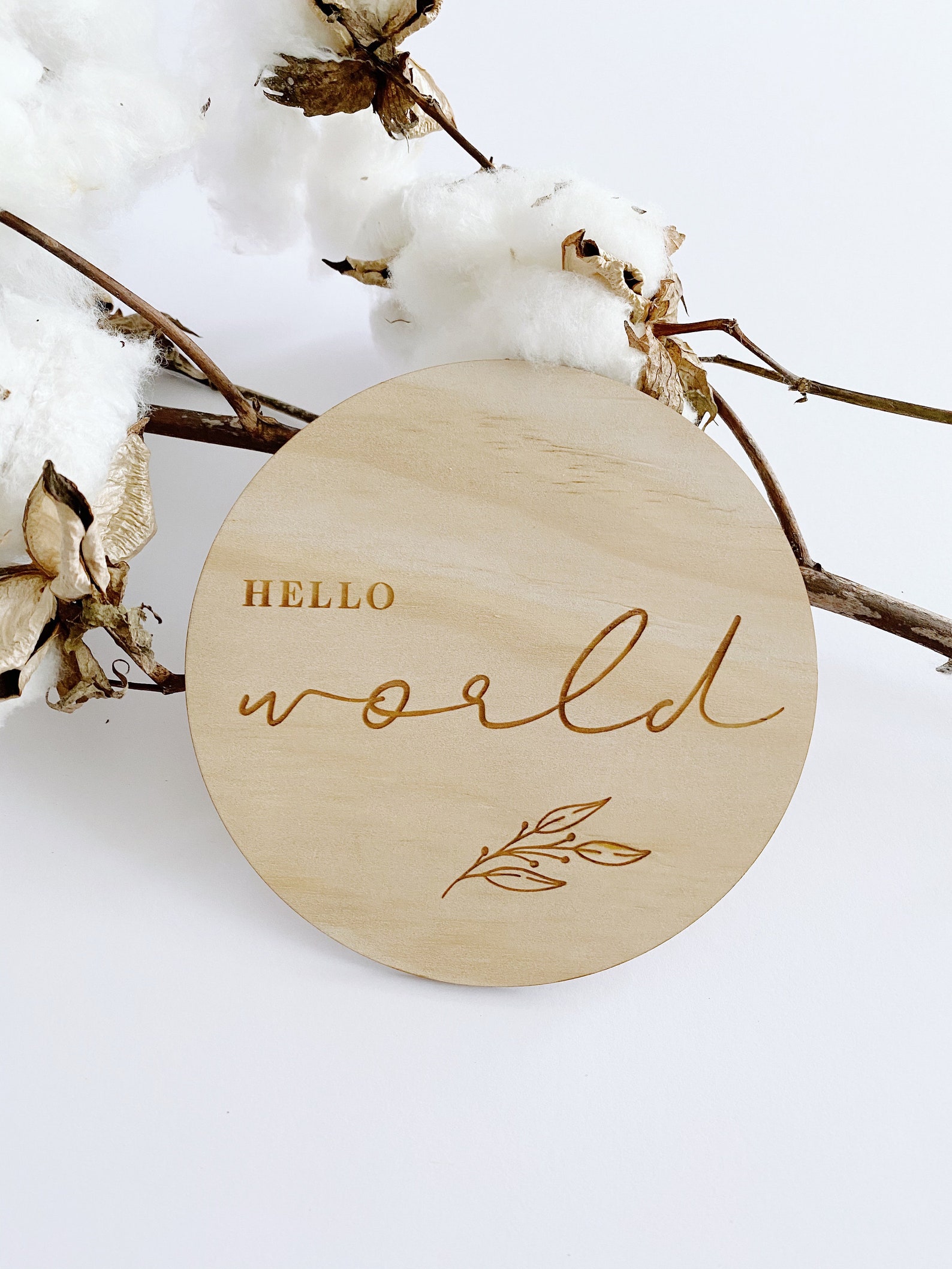 Hello World Wooden Plaque Baby Announcement Plaque - Etsy