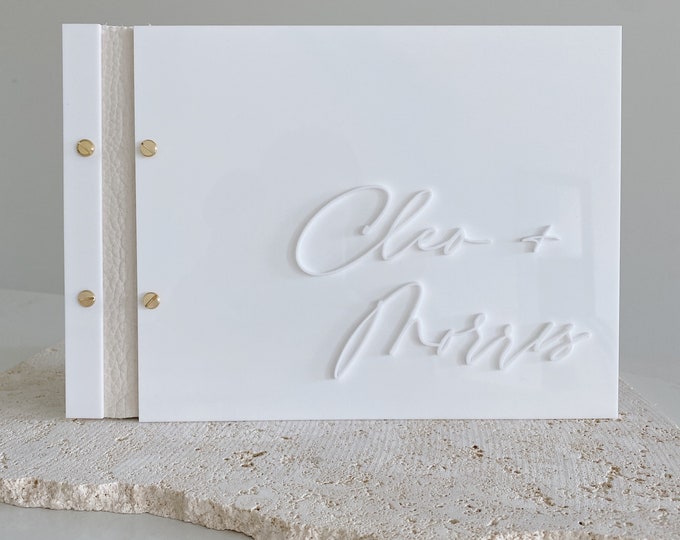 Acrylic Cover Guest Book - Wedding Guest Book - Guest Book - Acrylic ...