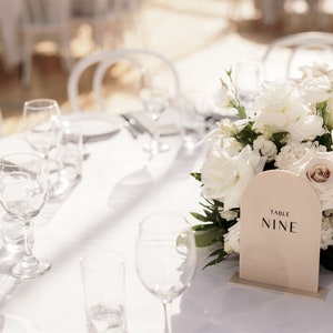 Beige Acrylic Arch Table Numbers Wedding Table Numbers Perspex Table ...