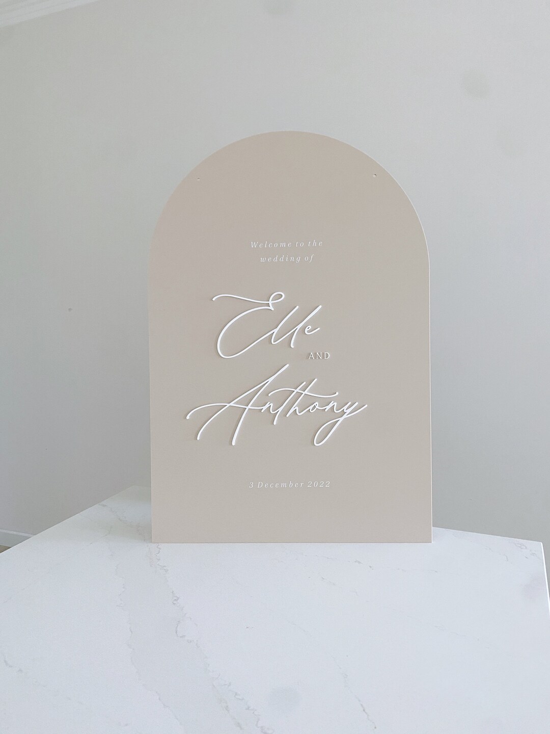 A1 Arch Acrylic Welcome Sign Wedding With 3D Text | Engagement Sign ...