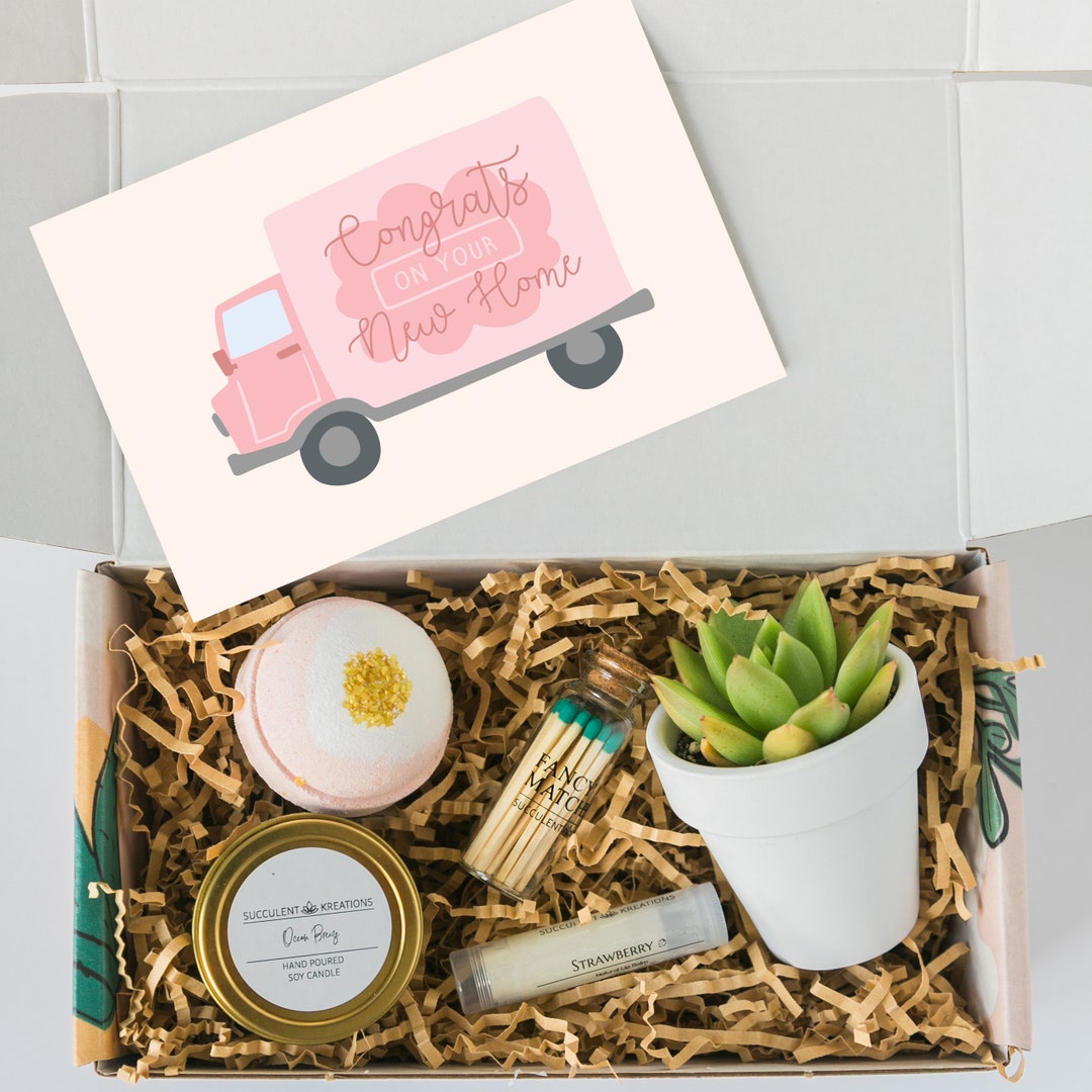 NEW HOME GIFT Moving Gift Box Happy New Home Housewarming Basket New ...