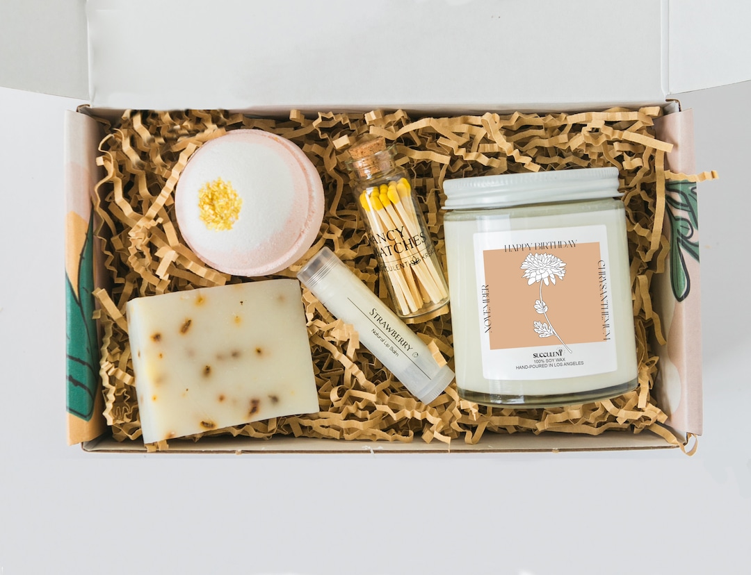 Birth Month Flower - Birthday Gift Box- Birth Flower Gift- Flower ...