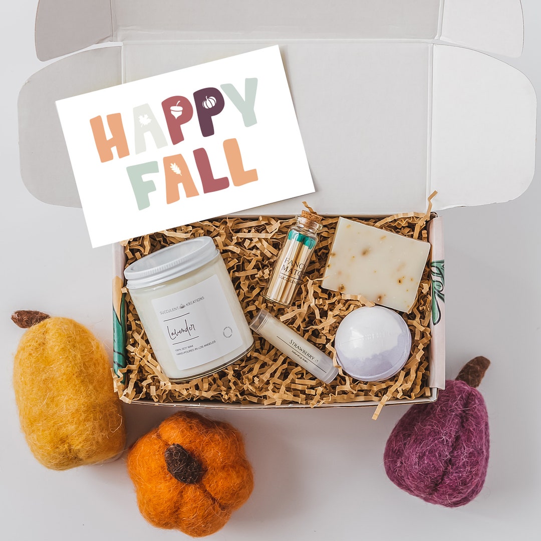 Happy Fall Gift Box, Care Package Gift Box, Personalized Fall Gift Box ...