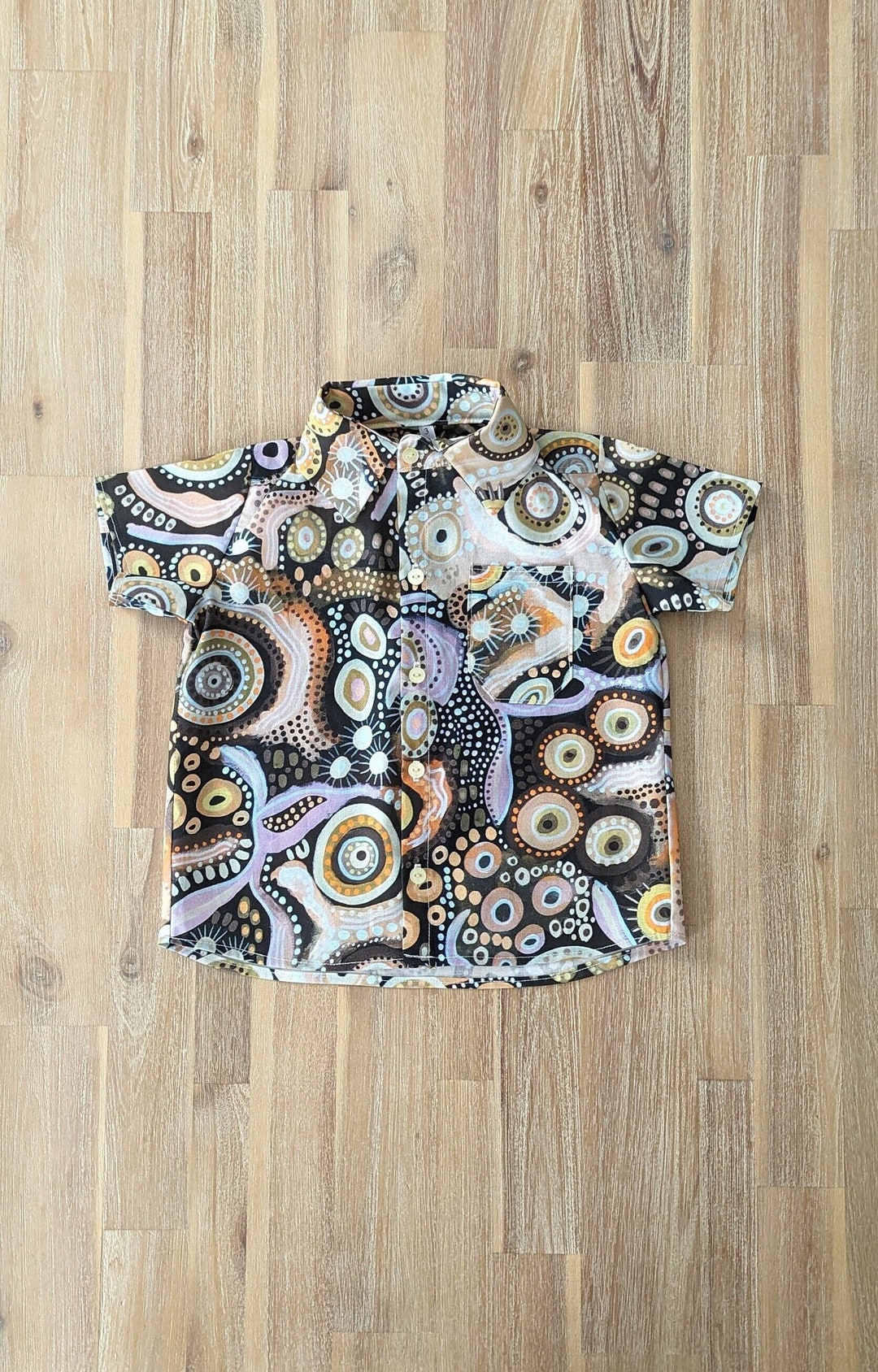 Kids Button-up Indigenous Shirt // Handmade // Cotton // NAIDOC ...