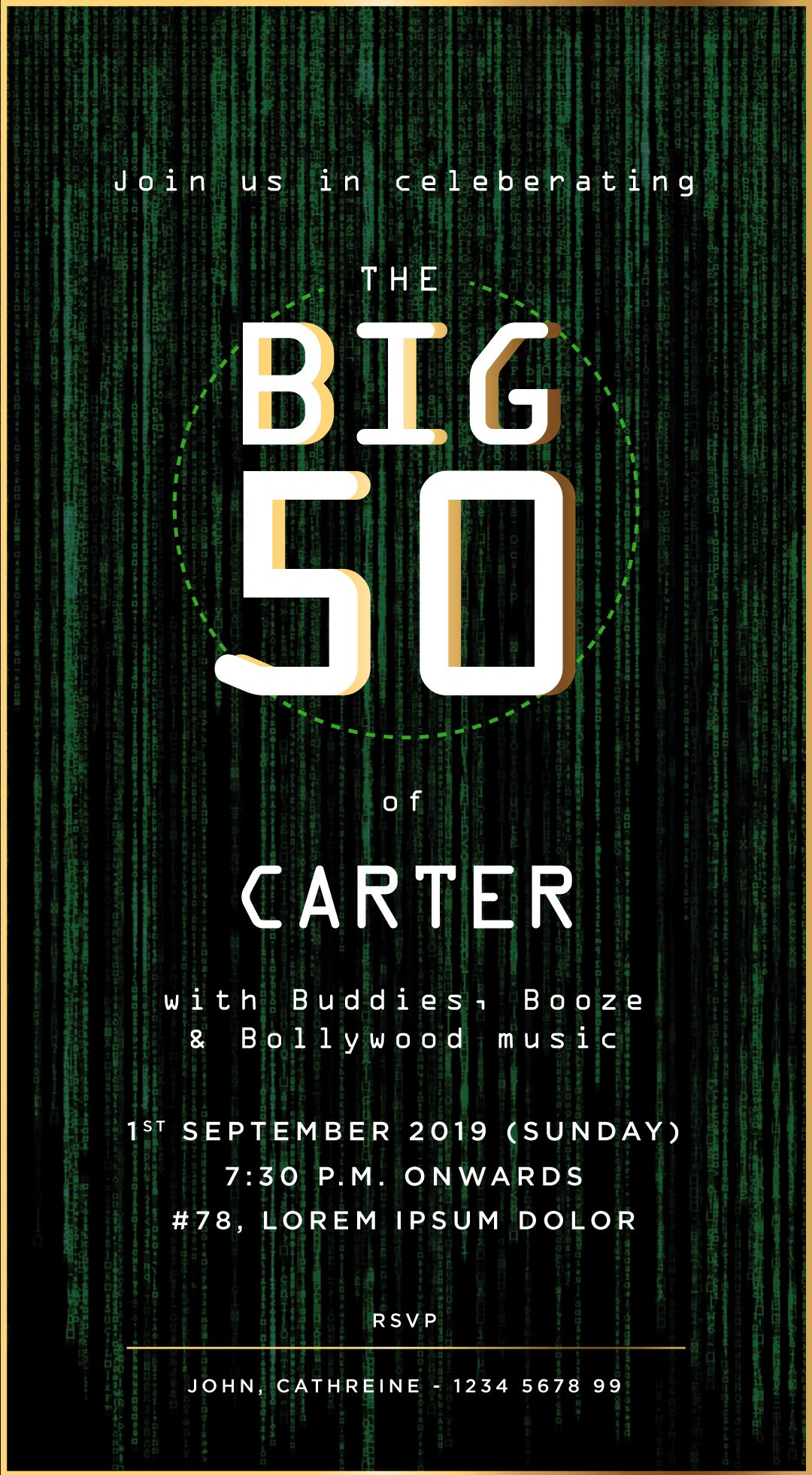 Matrix Theme Birthday Invitation | Etsy