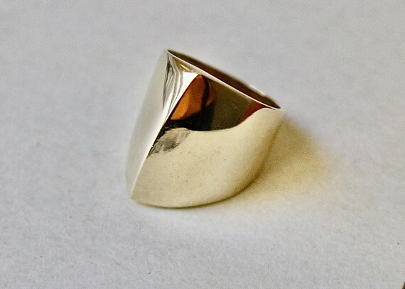 Bold, Modern, Architectural 14k Gold Ring - Gem