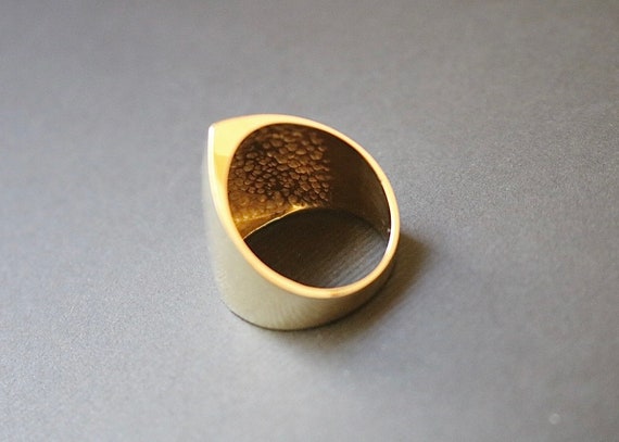 Bold, Modern, Architectural 14k Gold Ring - Gem