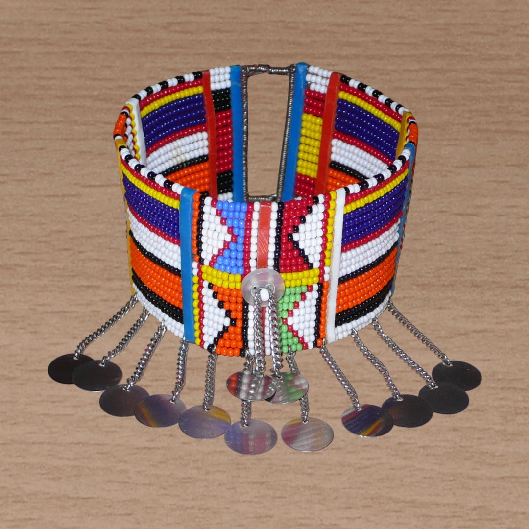 African Multi-strand Anklet With Ethnic Patterns From the Maasai Tribal ...