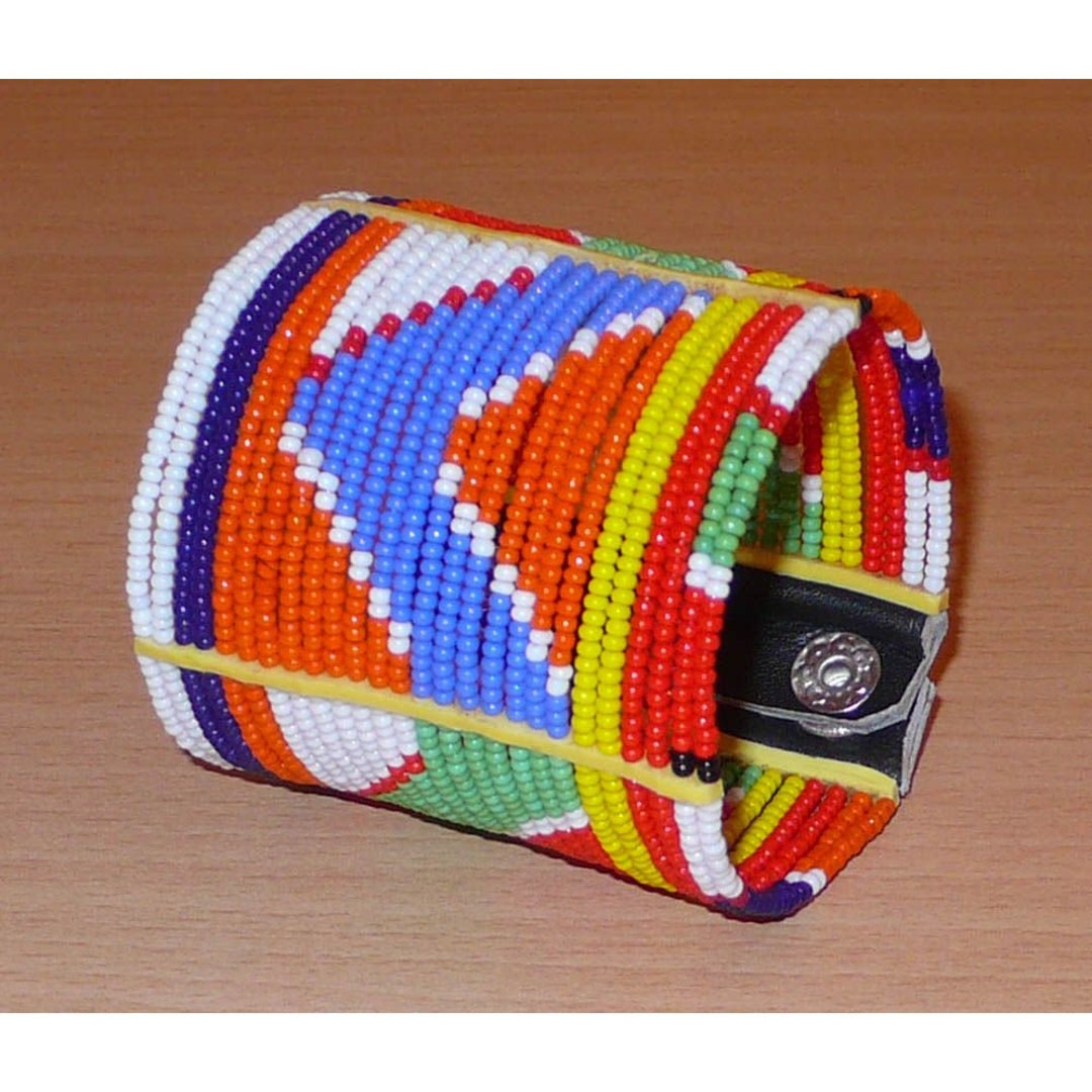 Multicolored African Bracelet / Massai Ethnic Jewelry / High Multi-row ...
