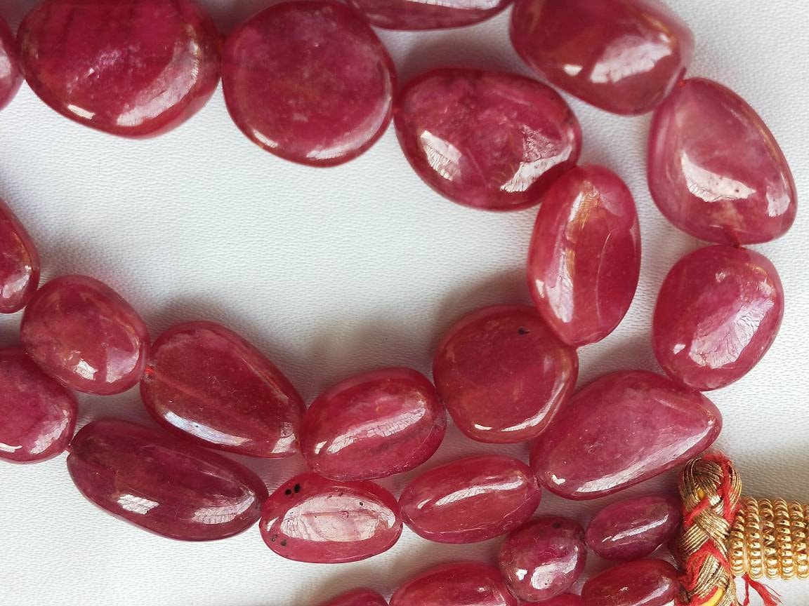 24 Ruby Necklace Real Precious Ruby Irregular Beads - Etsy