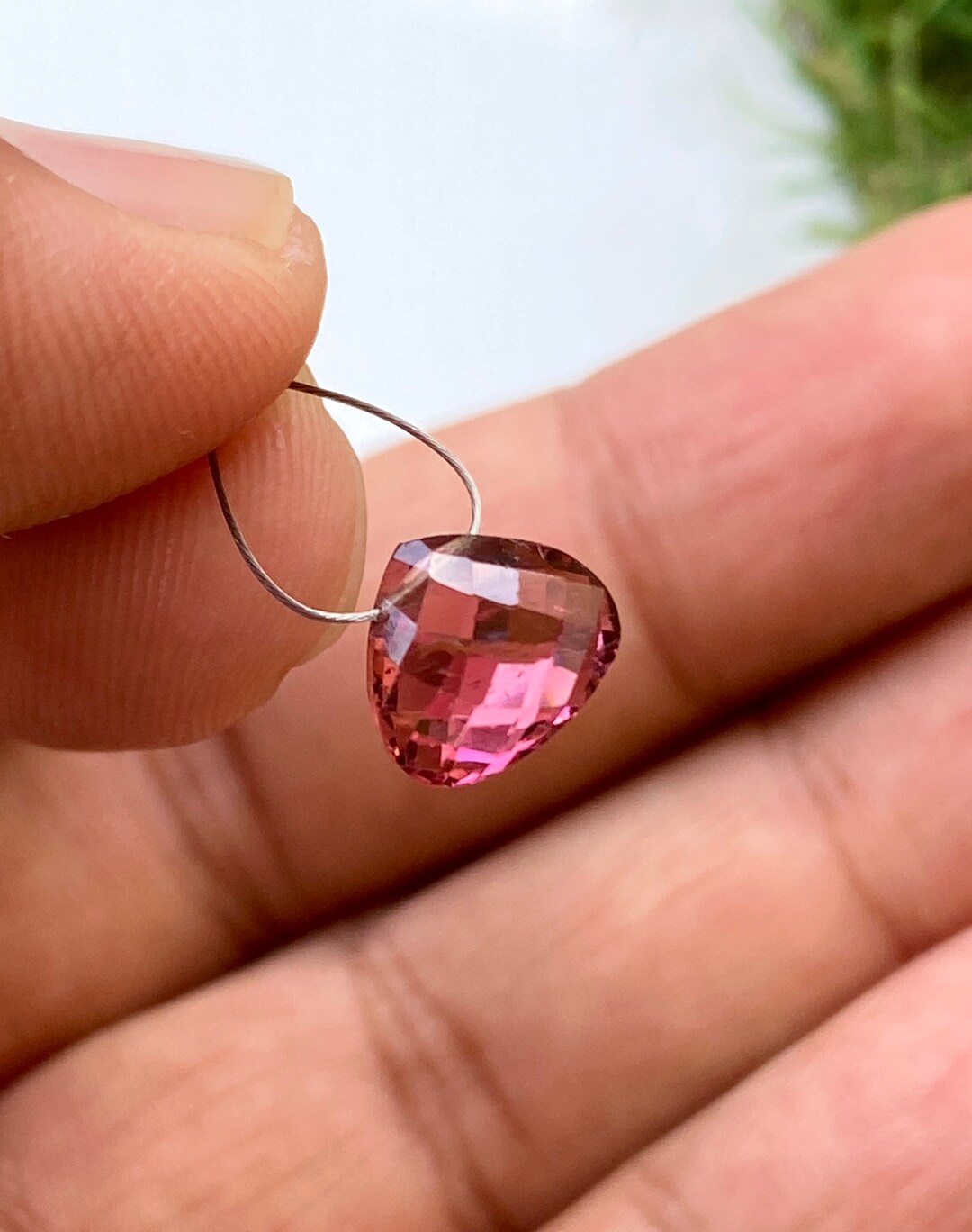 2.35 CRT Natural Pink Tourmaline, Unique Heart Shape Faceted Beads ...