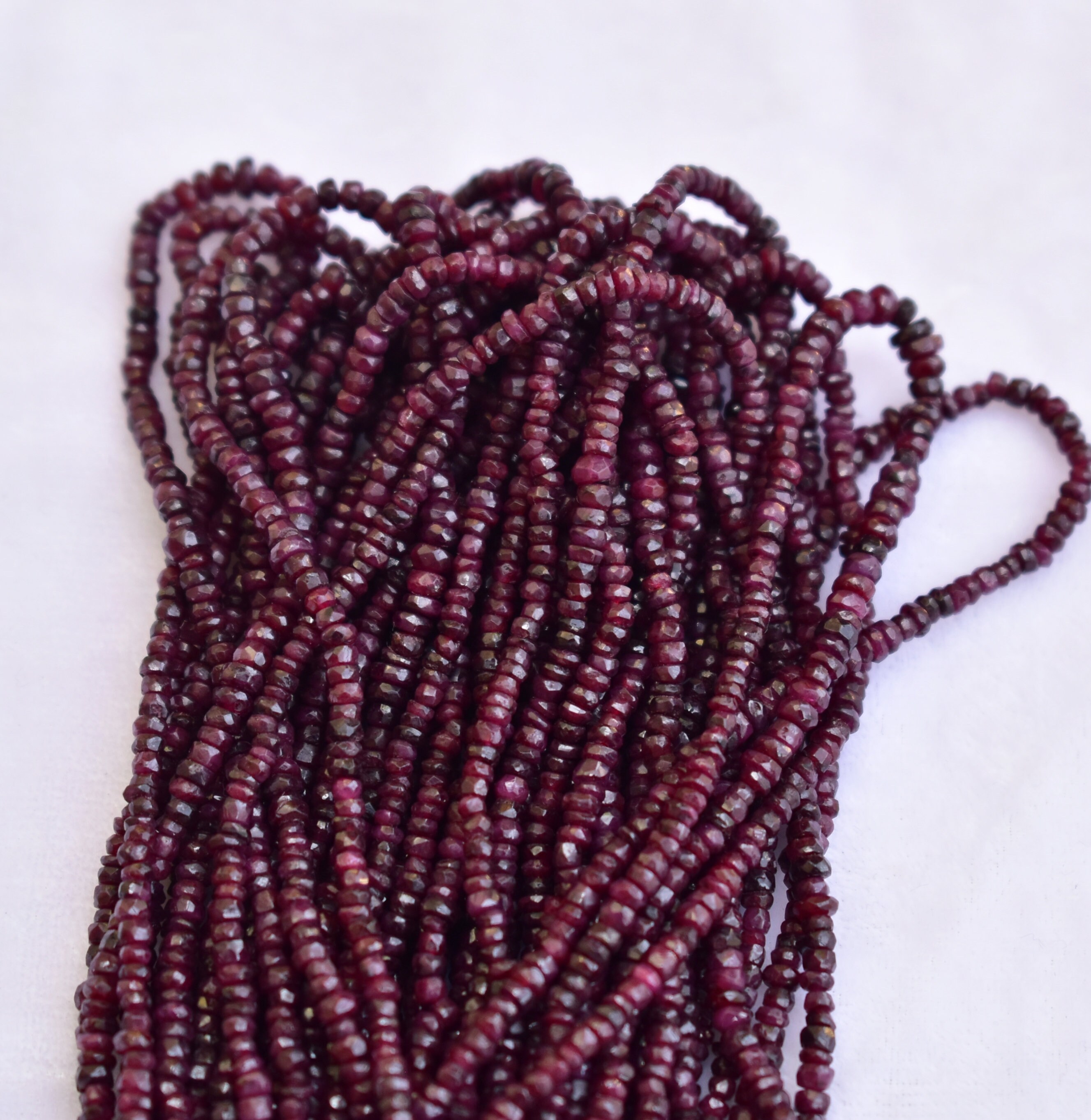 100% Natural Ruby Facet Beads 2.5 Mm 12 Inches Strand - Etsy