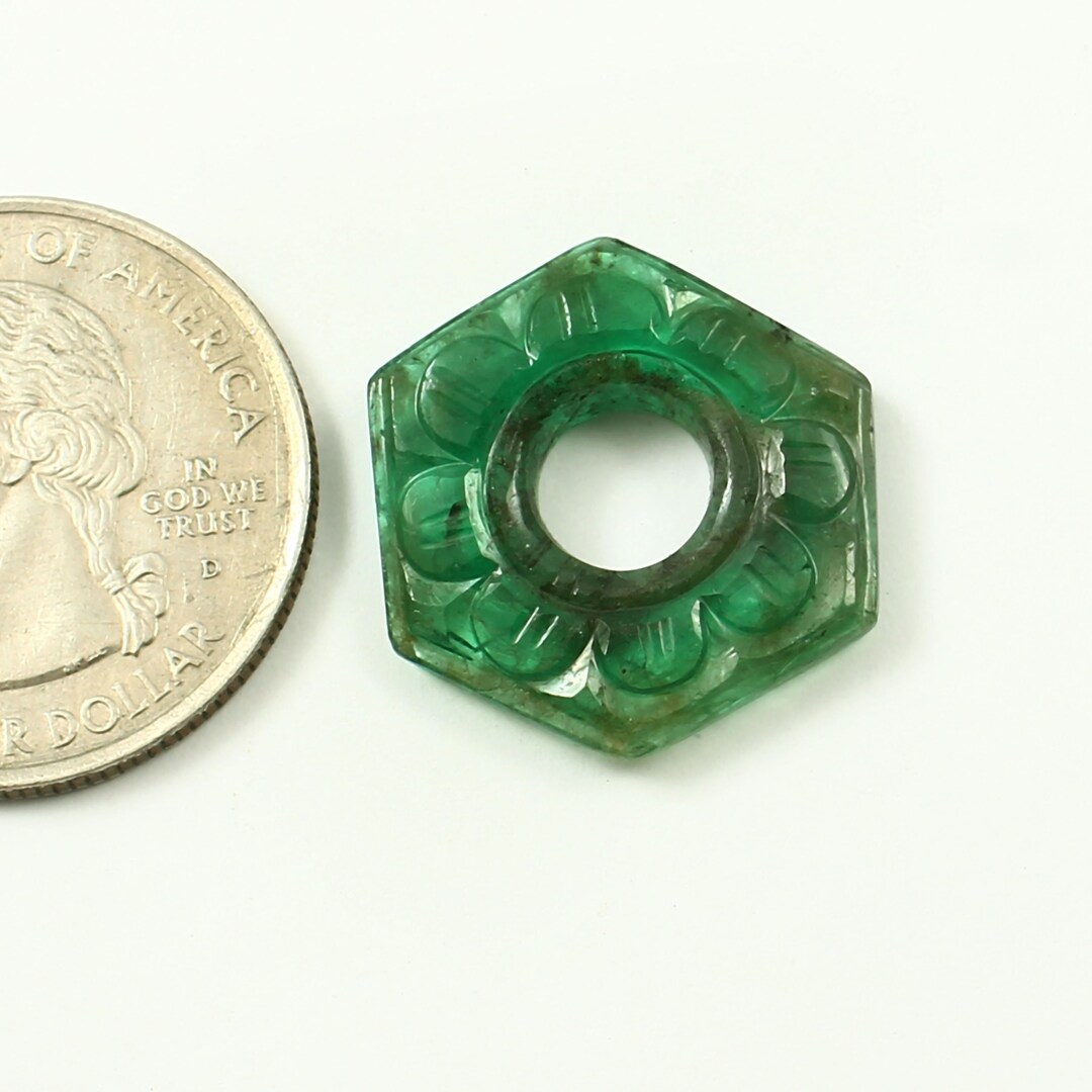 Natural Earth Mined Precious Emerald Carving : Handmade Carved , 9.81 ...