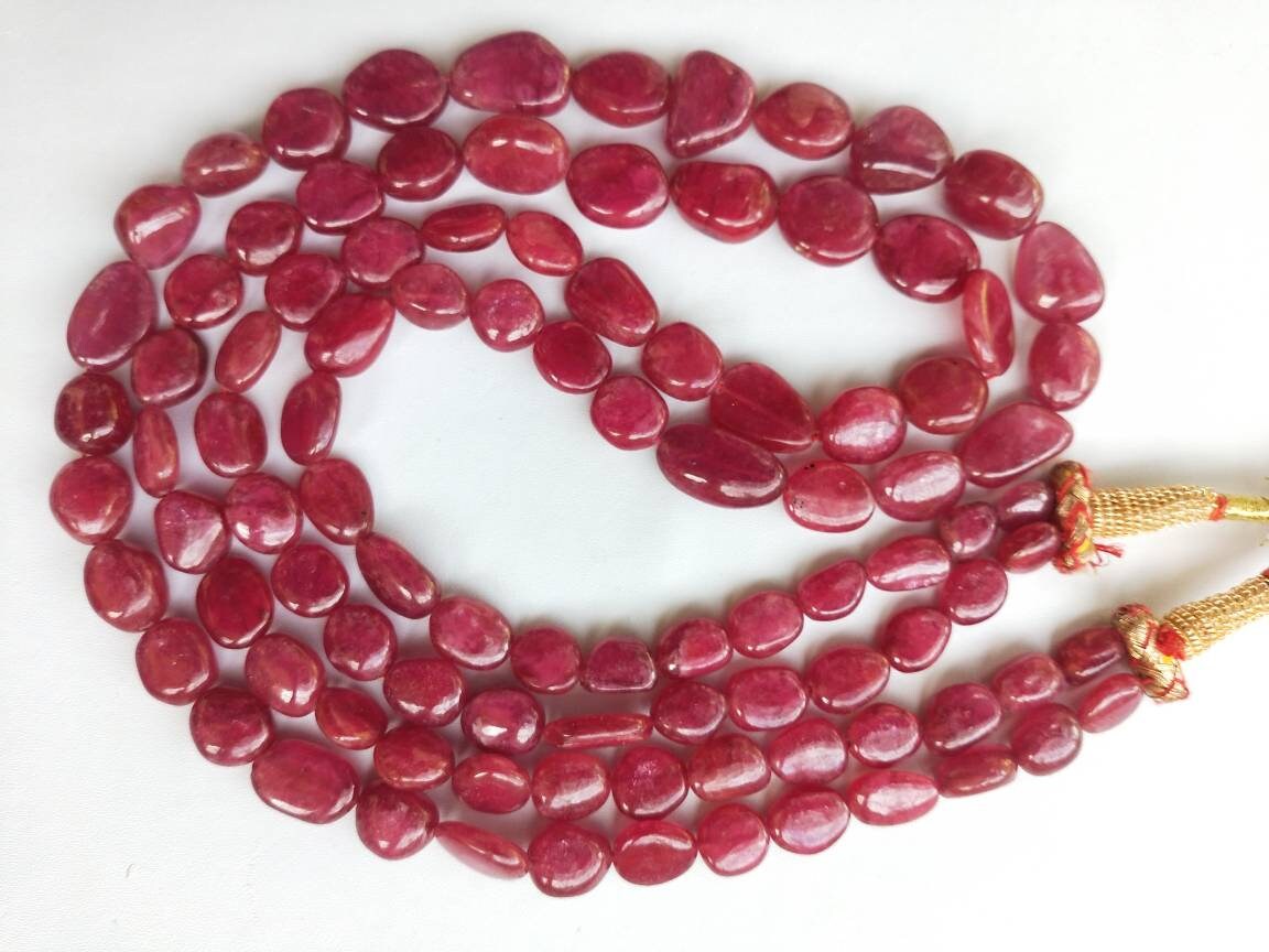 24 Ruby Necklace Real Precious Ruby Irregular Beads - Etsy