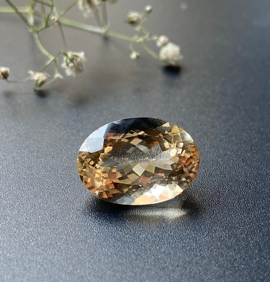 12.15 CRT Untreated Attractive Peach Golden Morganite Eye Clean Faceted ...