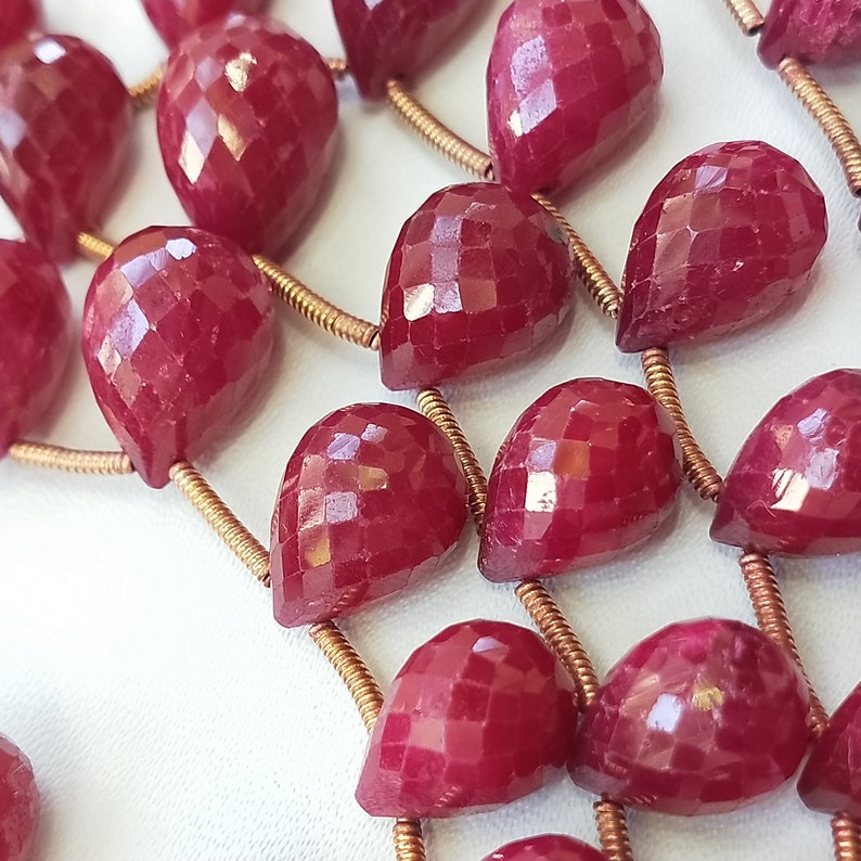 Ruby Teardropamazing Natural Treated Ruby Faceted Teardrops | Etsy