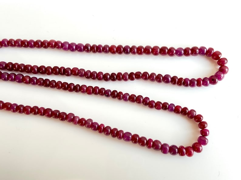 African Ruby Smooth Round Roundel Beads ~ 16 Inches Strand Length ...