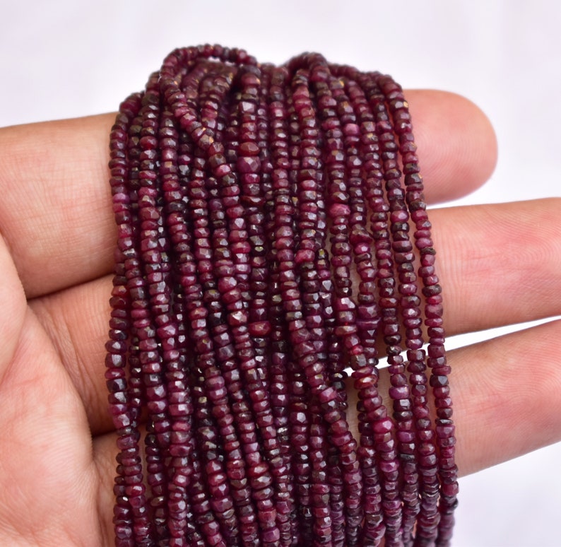 100% Natural Ruby Facet Beads 2.5 Mm 12 Inches Strand - Etsy