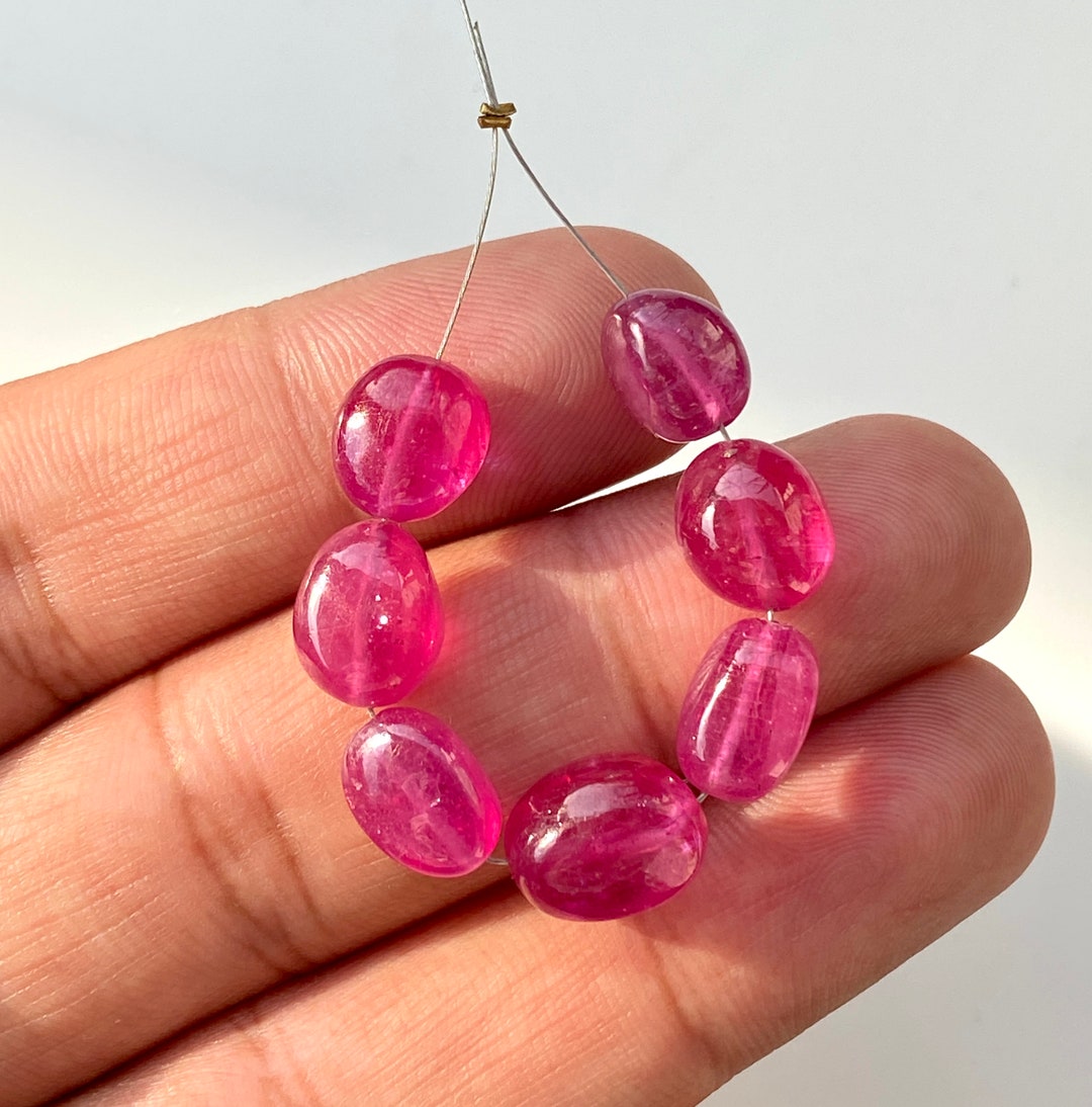 52.25 Ct. Best Quality Fissure Filled Ruby Oval Mani Beads for Making Jewelry ~ Real Ruby ...