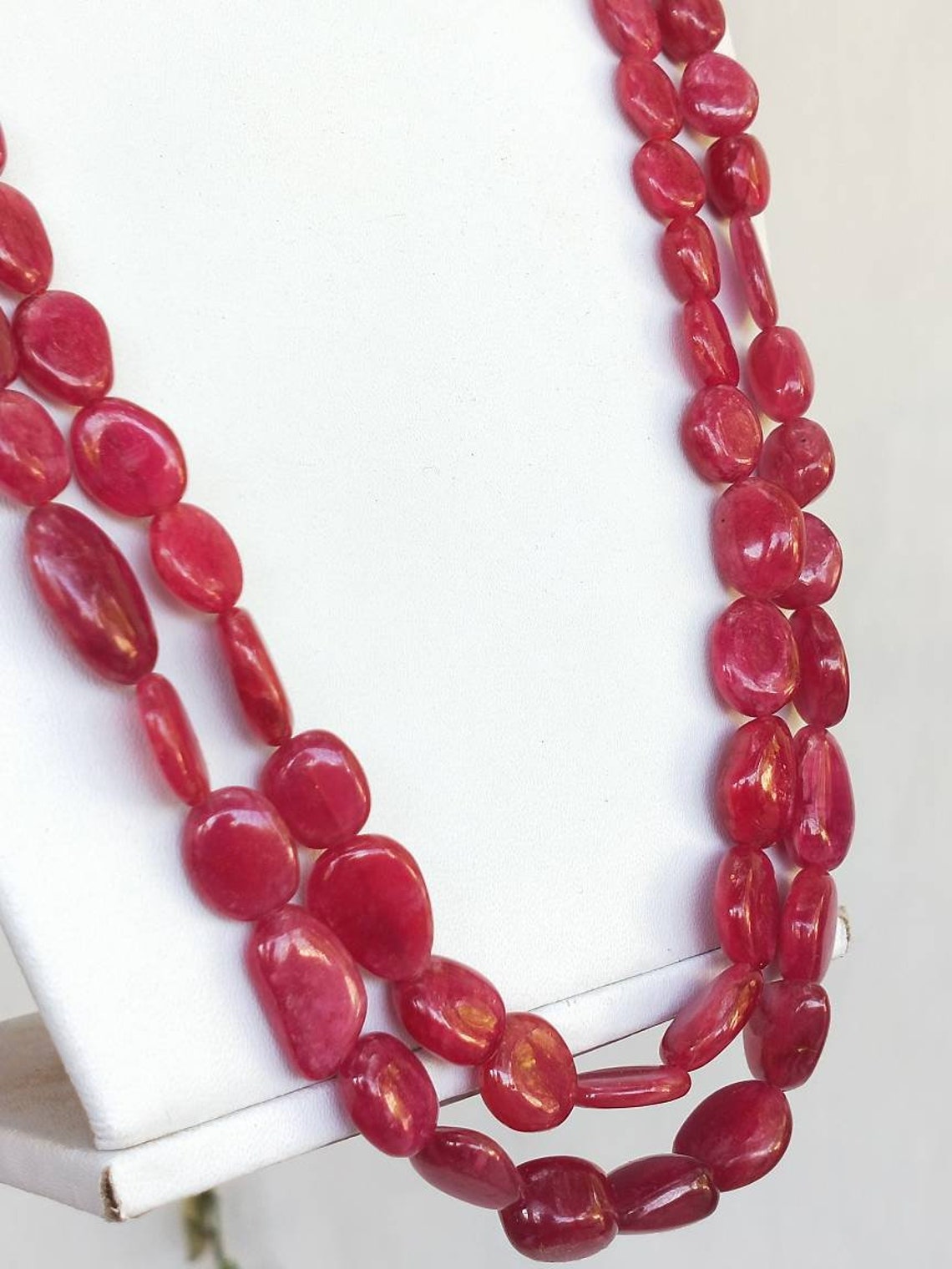 24 Ruby Necklace Real Precious Ruby Irregular Beads - Etsy